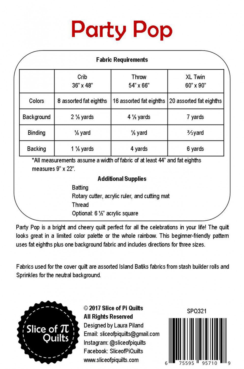 Party Pop Quilt Pattern – Aunt Ree's Quilt Shop